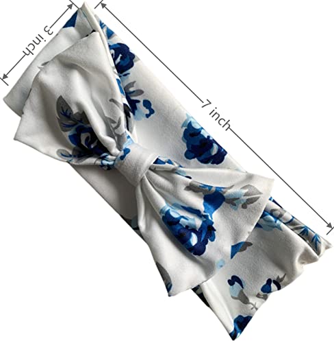 Newborn Swaddle Blanket, Baby Receiving Blanket Wrap with Headband for 0-3 Month Baby Girl and Boy(Blue), One size