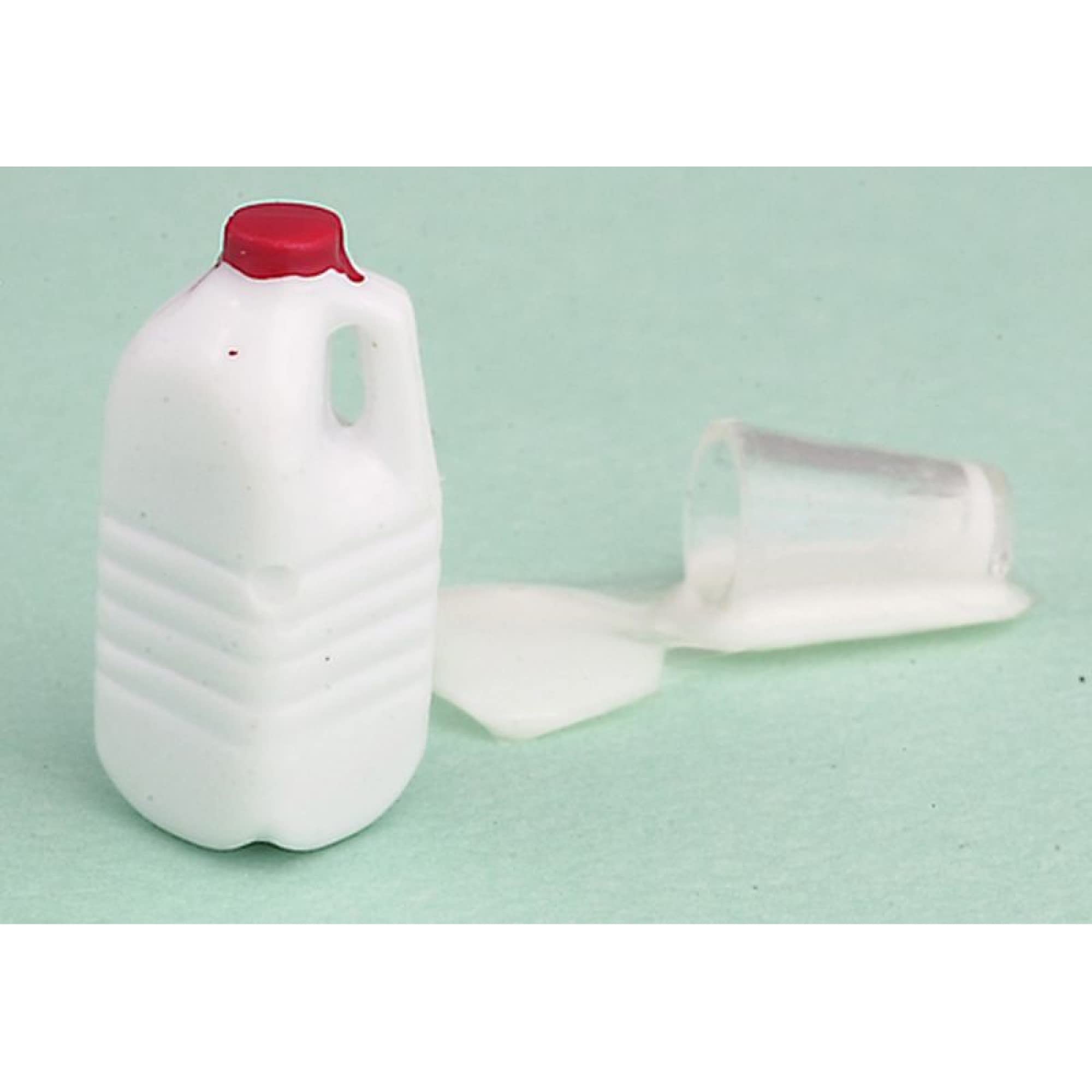 Farrow Industries Dollhouse Miniature Half Gallon of Milk w/Spilt Glass