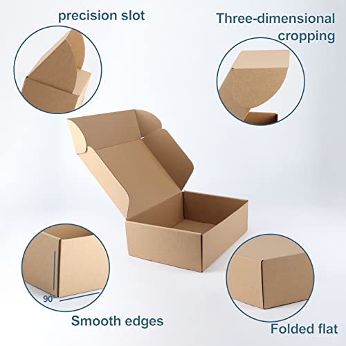 PHAREGE 12x9x4 inch Shipping Boxes 20 Pack, Brown Cardboard Gift Boxes with Lids for Wrapping Giving Women Men Presents, Corrugated Mailer Boxes for Packaging Mailing Small Business