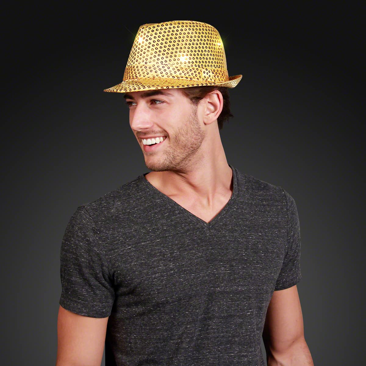 FlashingBlinkyLights Sequin Light Up LED Fedora Hat