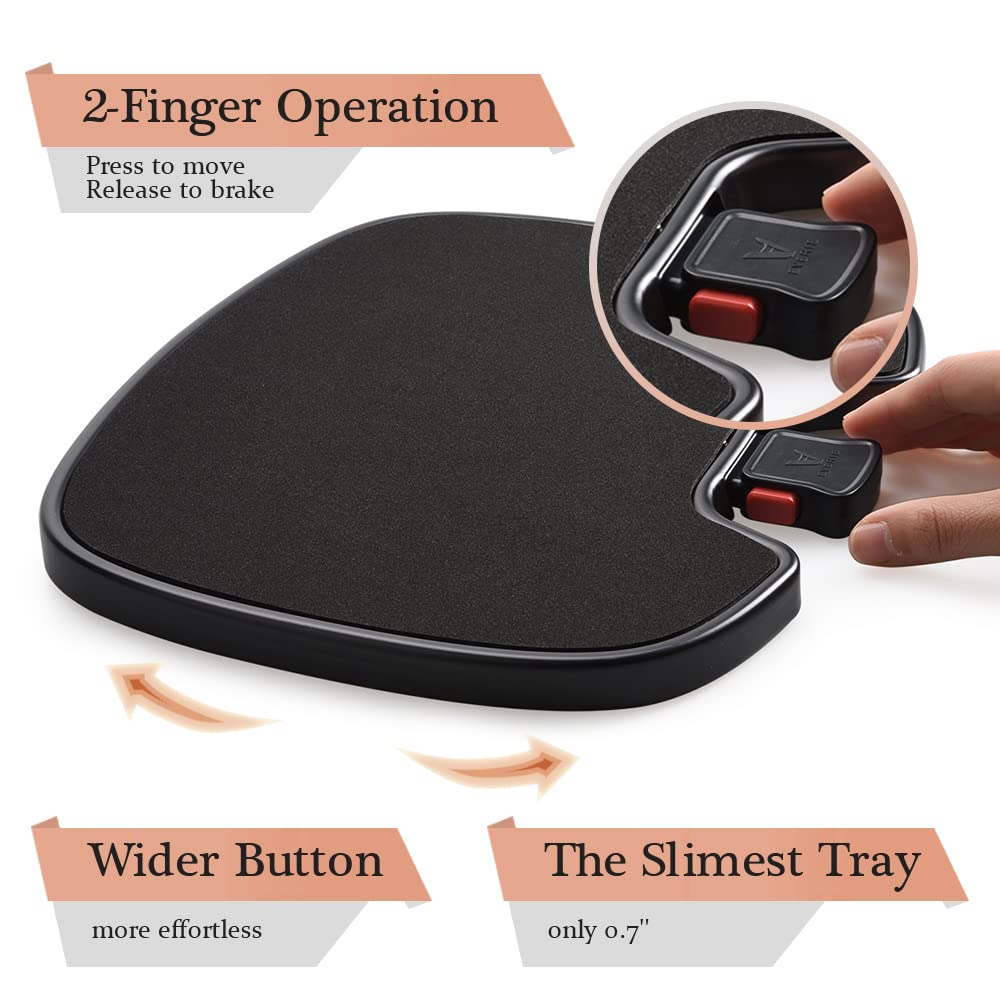 EVERIE Slimest Medium Size 0.7'' High Rolling Slider Tray with Brake Compatible with Appliances, Single Serve Brewers, Coffee Makers, Stand Mixers, Blenders, GL02-M35