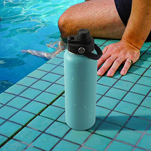 WishDirect Wide Mouth Lid with Flexible Handle Compatible with Hydro Flask 12/16/18/20/32/40/64 Oz, Fits Simple Modern, Takeya, Iron Flask and Most Wide Mouth Water Bottles (Black, 2 Pack)