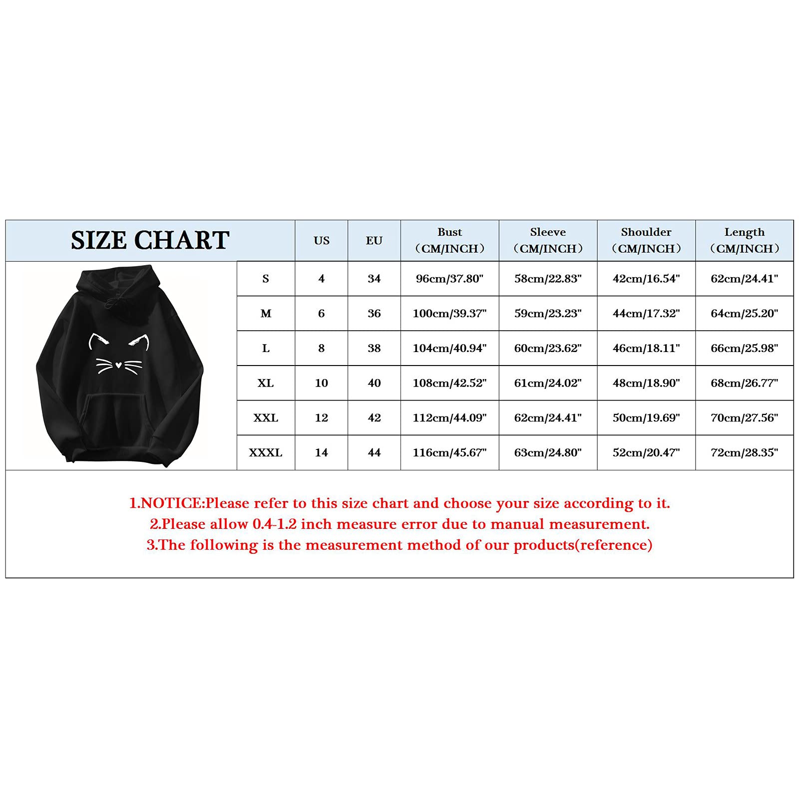 KUAILEYA Anime Hoodie Women's Casual Long Sleeve Cutout Print Hoodie Pullover Drawstring Sweatshirt Top, B5-red, Large