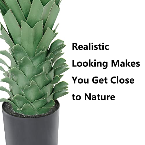 Softflame 48in Artificial Spiked Agave Plant Potted Plants, Artificial Plant with 30 Leaves, Perfect for Home Office Indoor Decoration