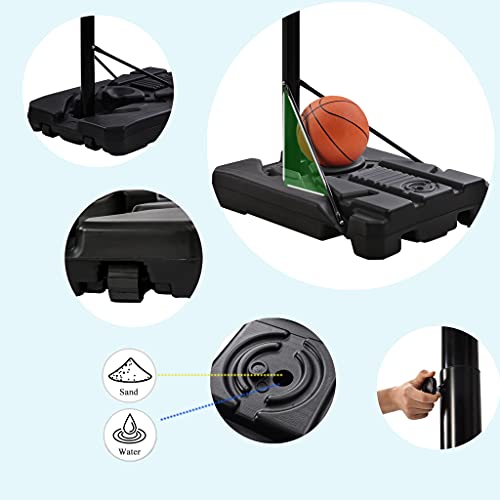 HomSof Portable Basketball Hoop Basketball System 6.6-10ft Height Adjustment for Youth Adults LED Basketball Hoop Lights,Colorful Lights,Waterproof,Super Bright,6.6Ft-10Ft