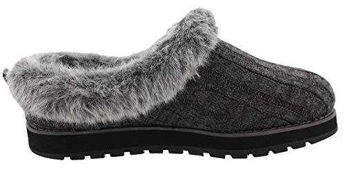 Skechers BOBS Women's Keepsakes - Ice Angel Slipper, Charcoal, 10 W US