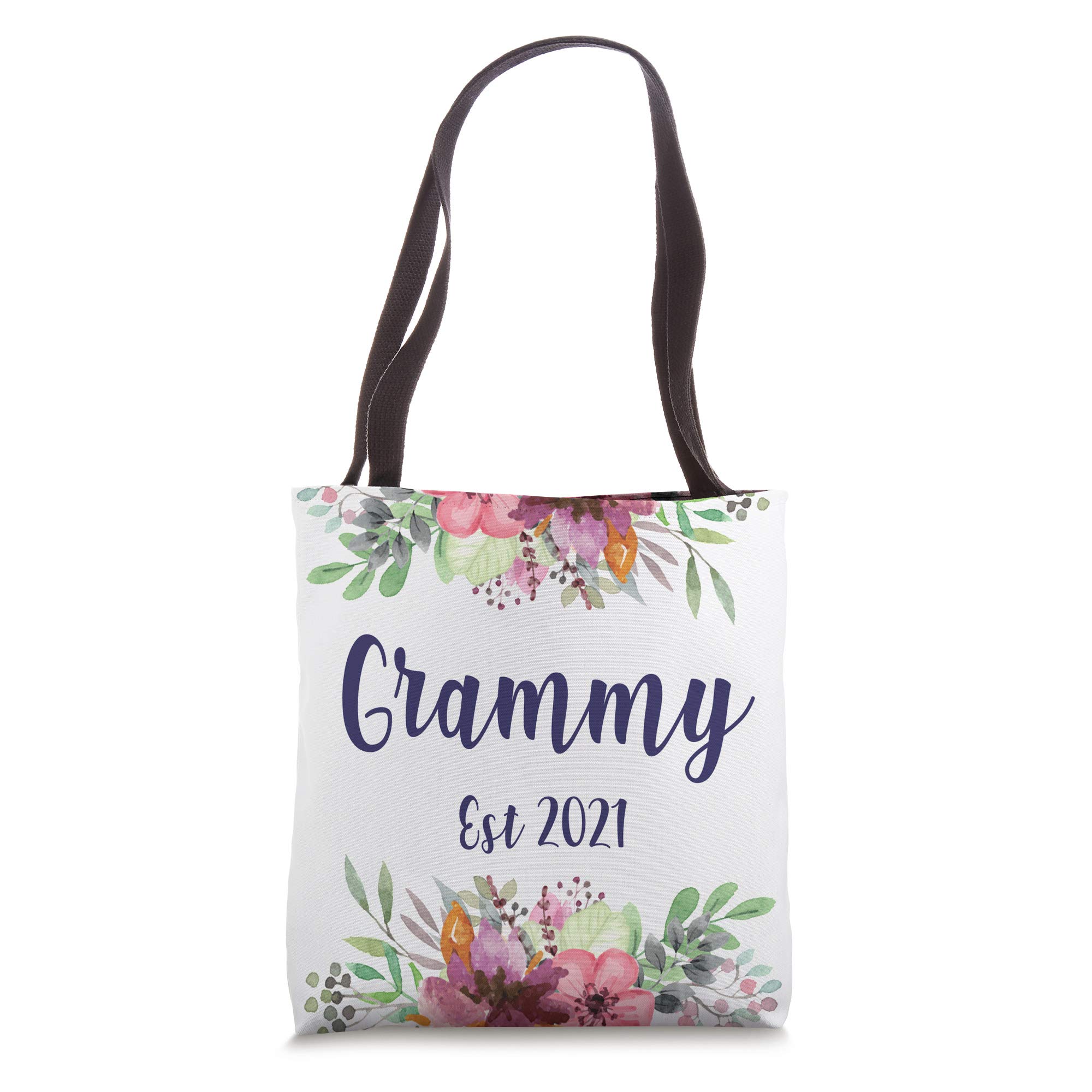 Grammy Est 2021 Flower Art Grammy Gift Mother Day Gift Women Tote Bag