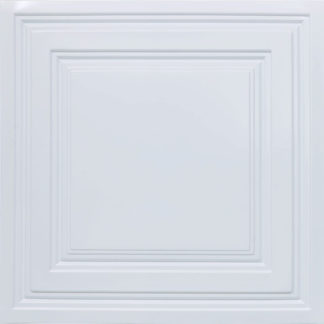 From Plain To Beautiful In Hours 232 Economy PVC Lay-in Ceiling Tile 2 ft. x 4 ft., White, 50 Pack