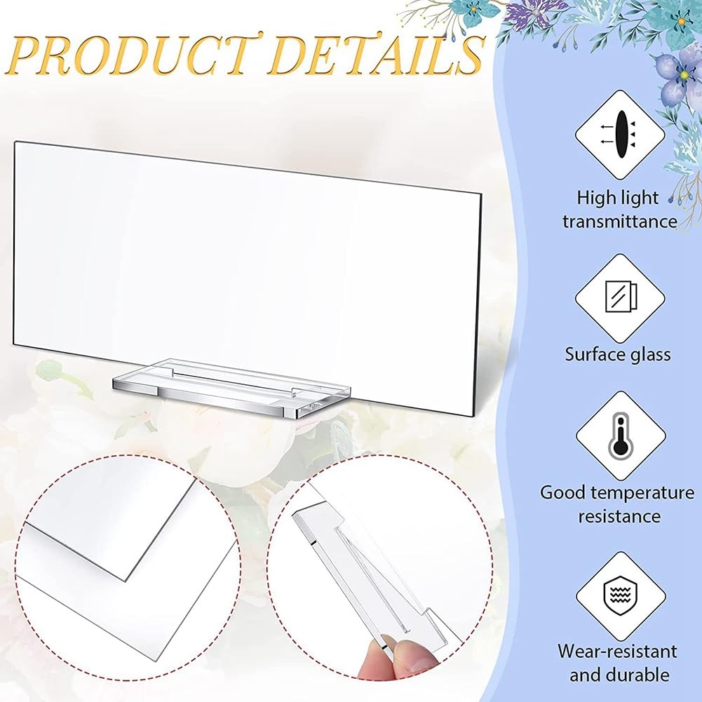 Soaying 20Sets Acrylic Sign Acrylic Table Signs with Stand, Blanks Acrylic Table Numbers for Wedding and Food & Beverage Decor