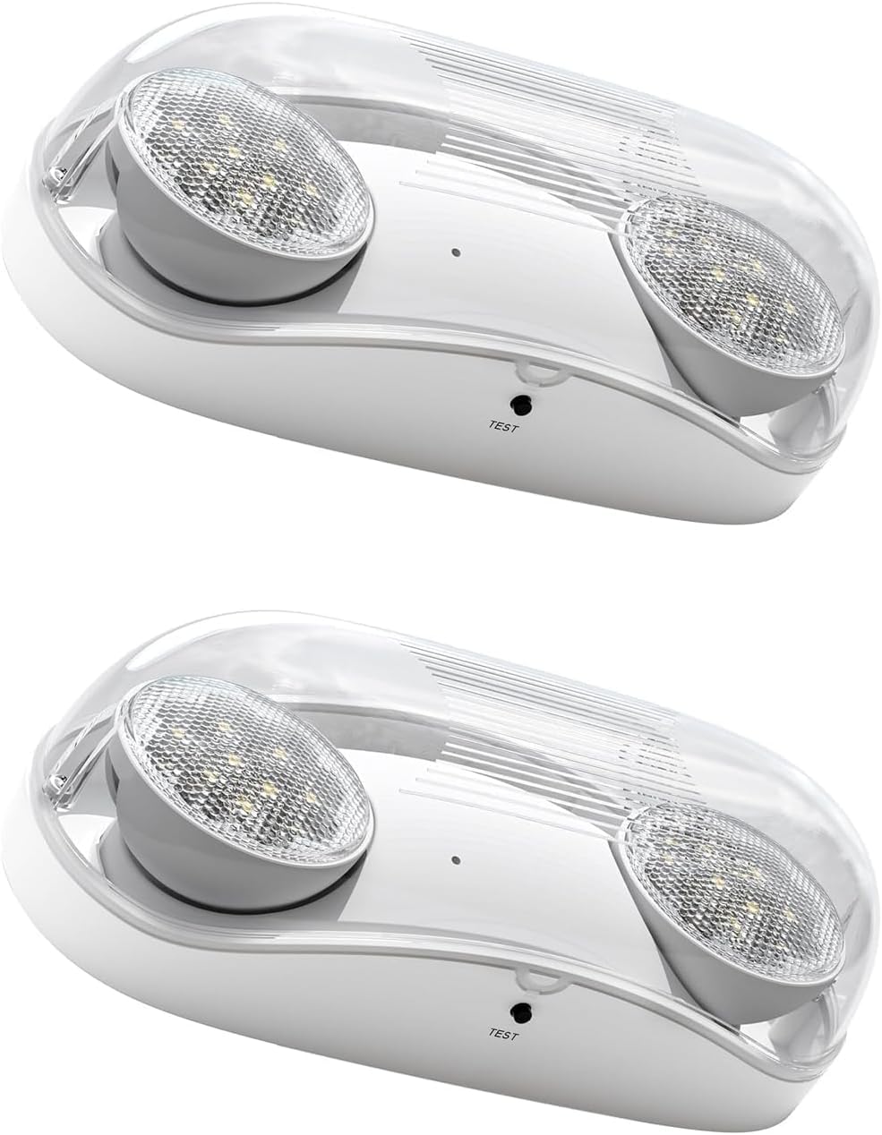Outdoor Rated High Output White LED Emergency Light (Bug Eyes) with Battery Backup, Wet Location Listed, 90-Minute Minimum Capacity, 120V-277V (2 Pack)