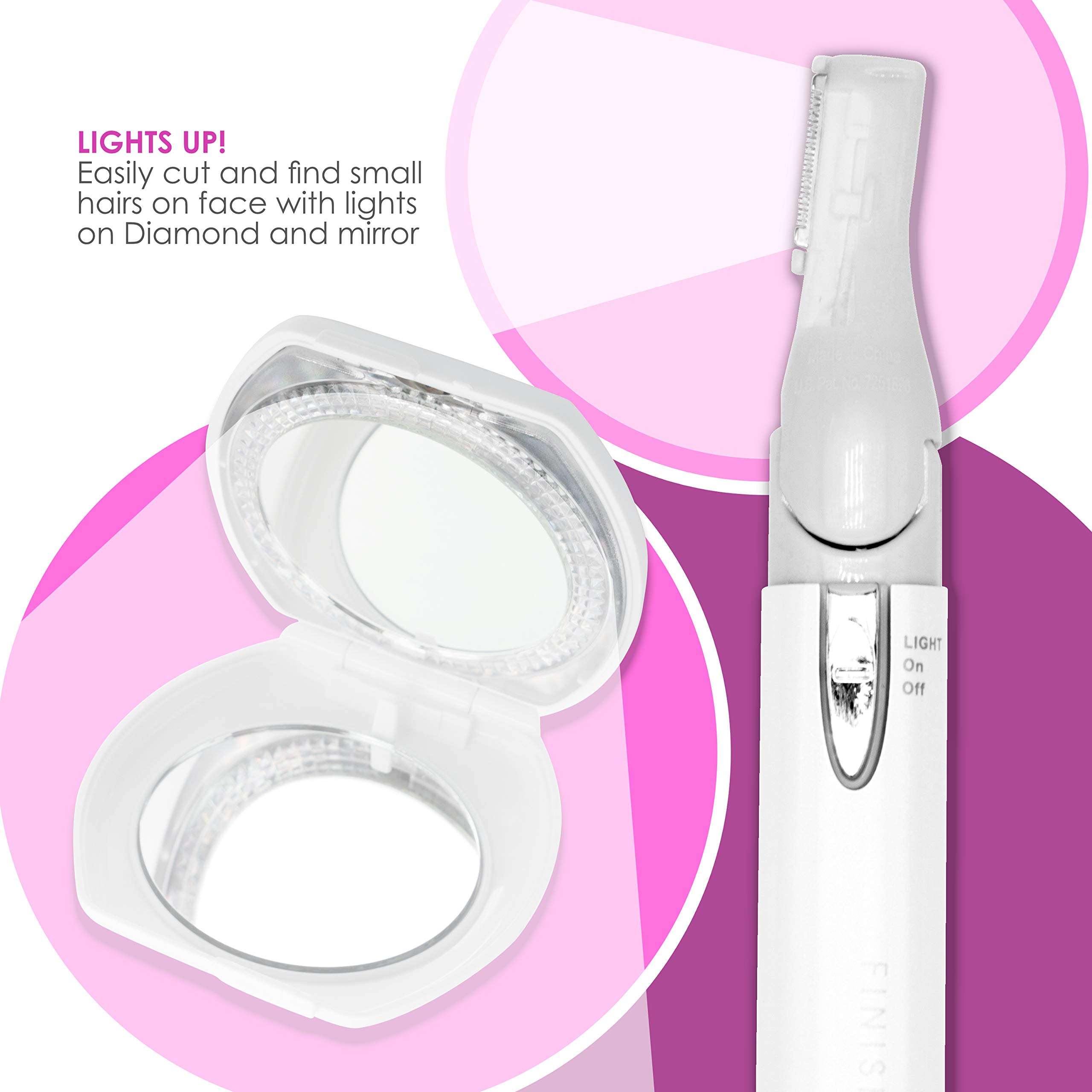 Finishing Touch Diamond Hair Remover with Light Up Deluxe Mirror (E-Commerce Packaging)