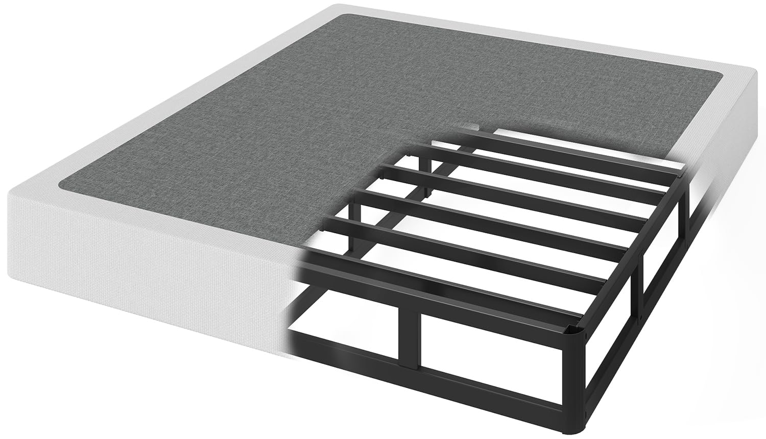 OSASET Queen Box Spring, 7 Inch Box Spring for Queen Bed, 3000 lbs Heavy Duty Metal Frame Mattress Foundation with Fabric Cover, Easy Assembly-Noise Free