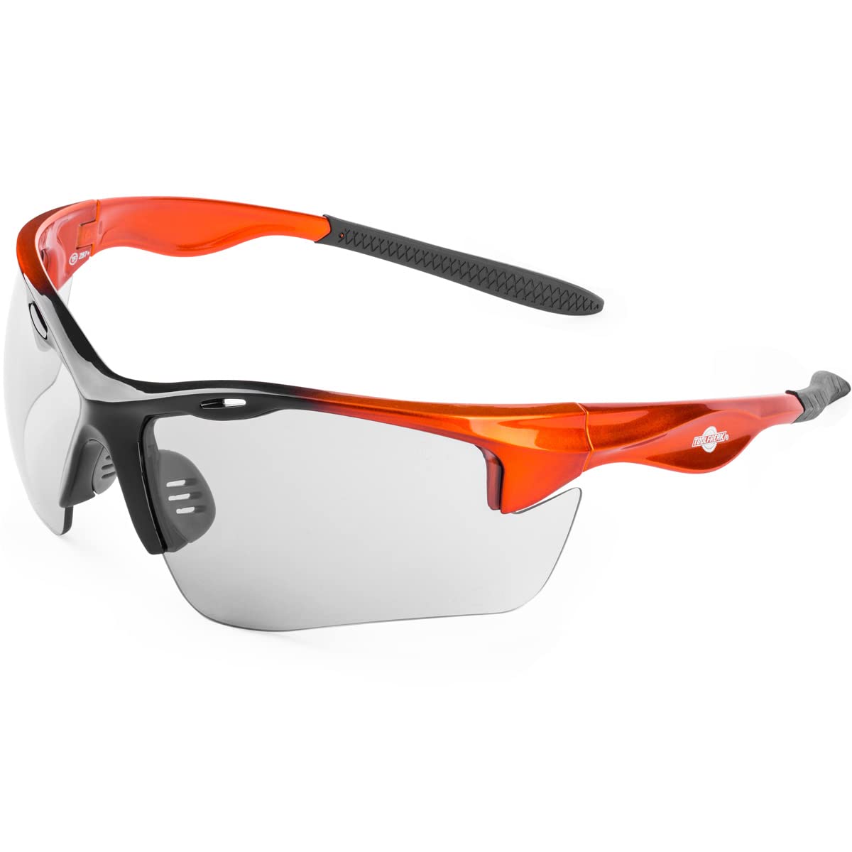 ToolFreak Rebel Safety Glasses - Light Grey - Lens Designed for Both Indoor & Outdoor Use - UV Protection, ANSI Z87-2020 Rated, Distortion-Free & Anti-Fog Coating - Hard Case & Cloth