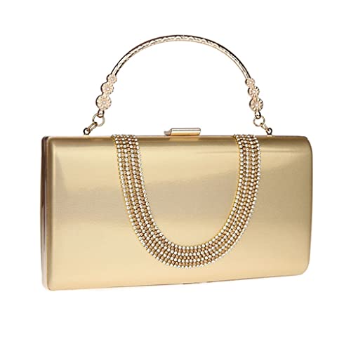 KLHDGFD Ladies Evening Party Hand Bag Wedding Party Rhinestone Purse and Tote PU Leather Chain Shoulder Bag (Color : E, Size : As Shown)