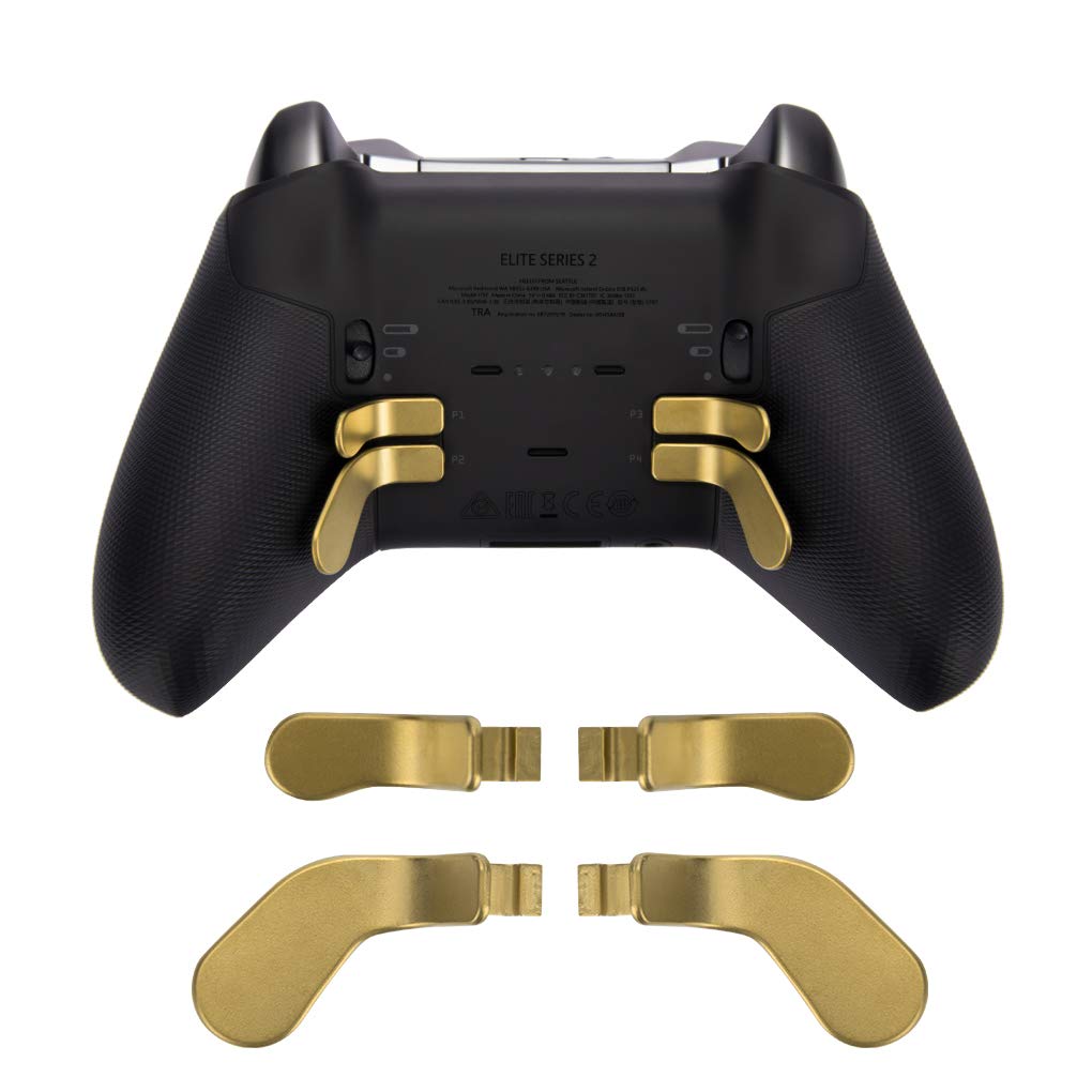 Elite Series 2 Controller Accessories, Metal Thumbsticks Replacement Parts for Xbox One Elite Series 2 Controller Model 1797, Metal Mod Swap Joysticks, Paddles, D-Pads, Adjustment Tool(Gold)