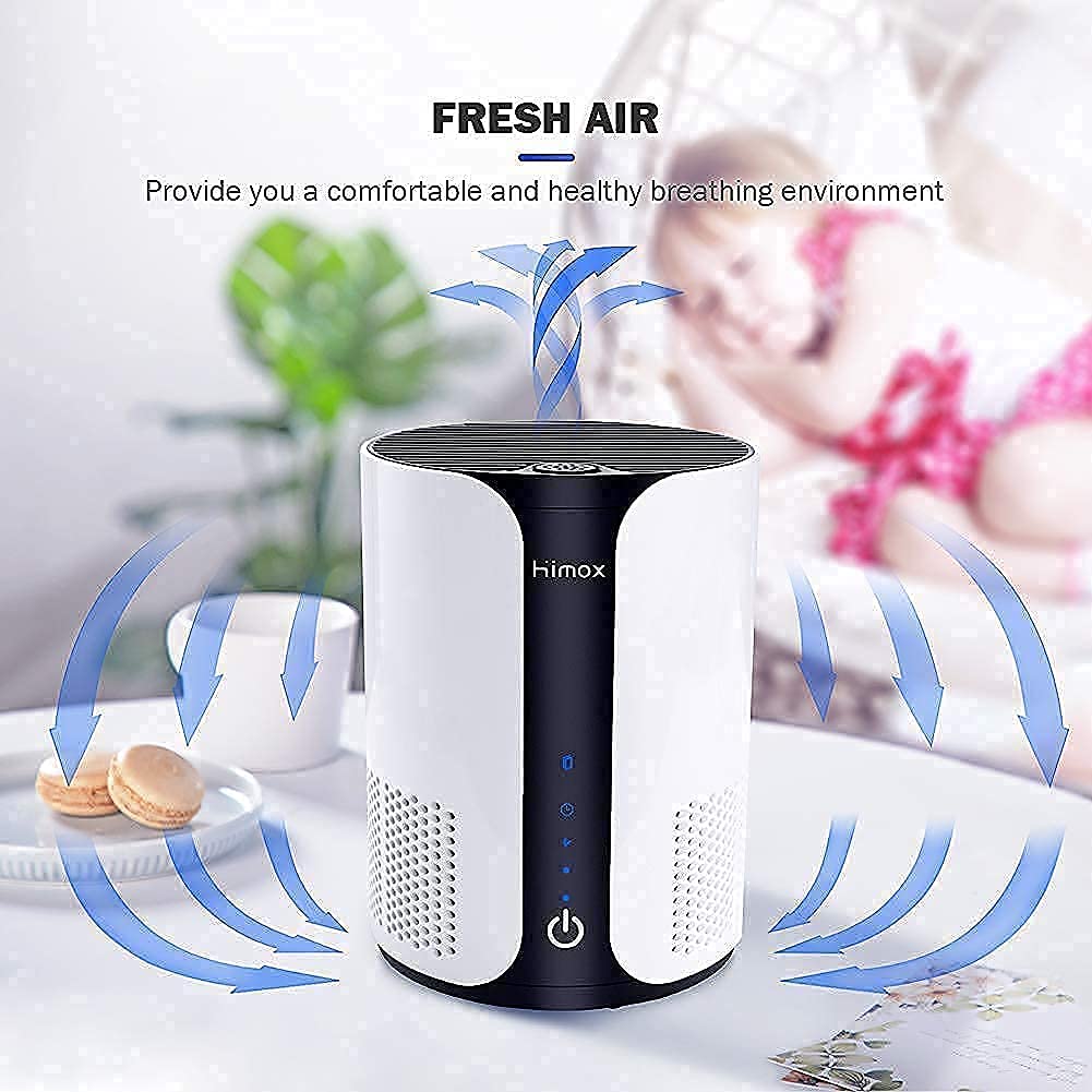HIMOX AP01 Compact Air Purifier (Genuine Filter included) and EXTRA 1 Pack Genuine Replacement H13 True HEPA Medical Grade Flitration Filter