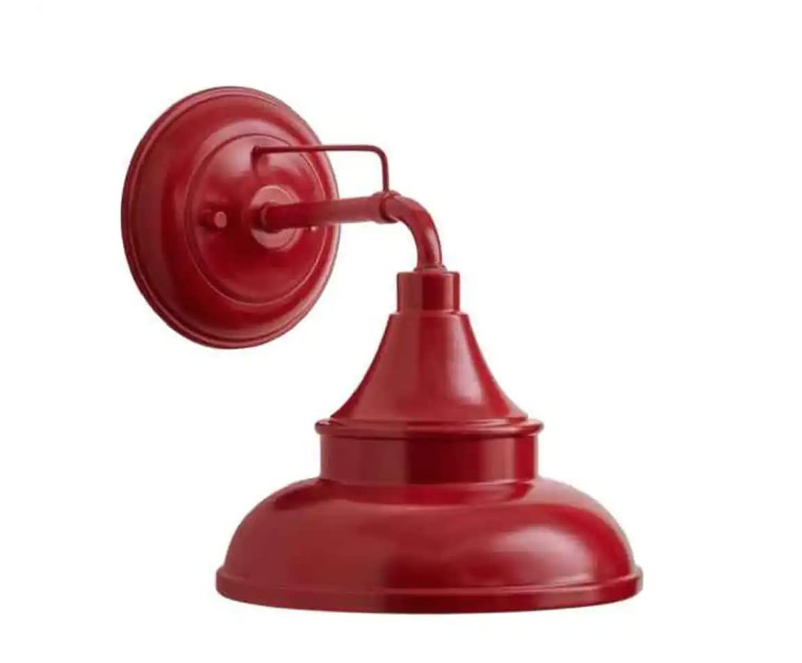 Hampton Bay Colonial Red Outdoor Barn Light Wall Mount Sconce