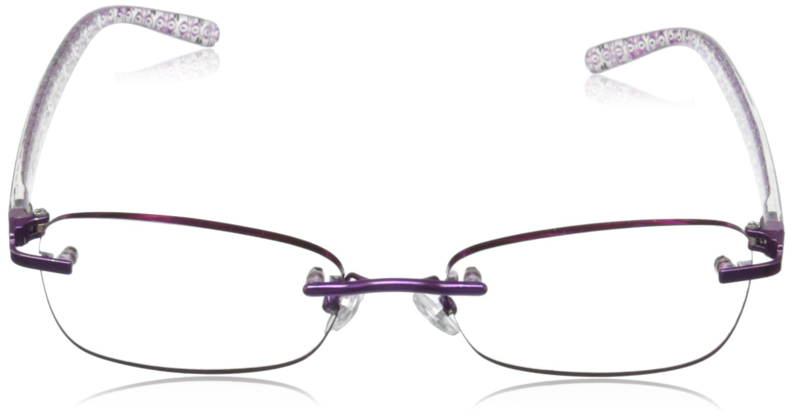 Foster Grant Daniella Reading Glasses, Purple/Transparent, 59 mm
