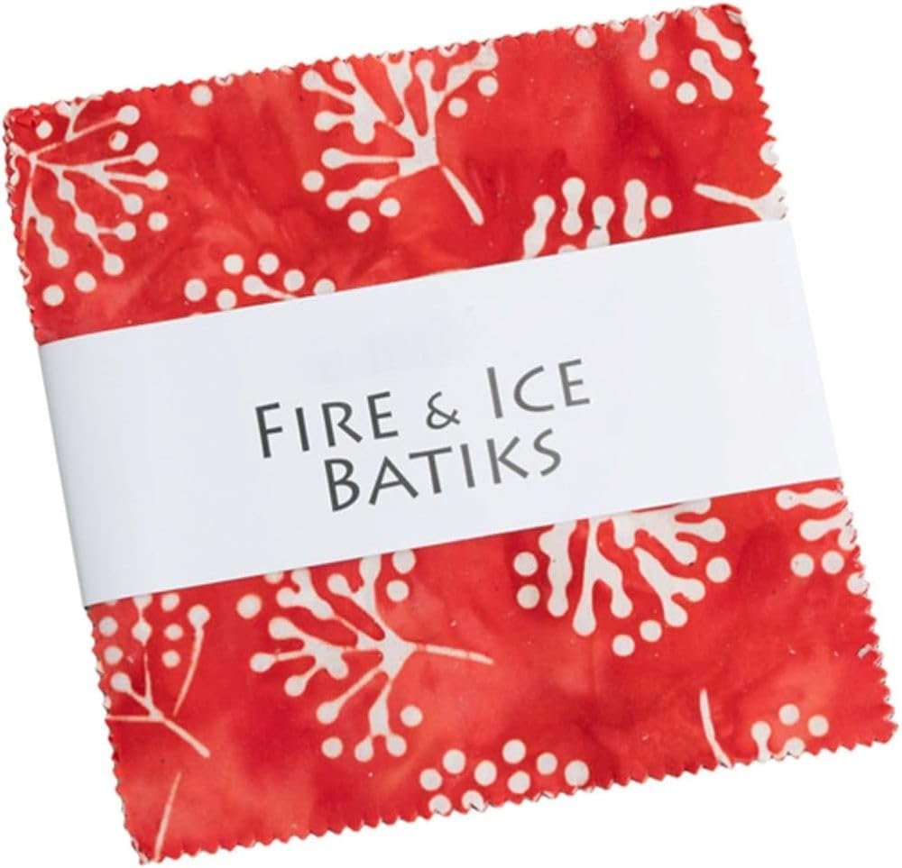 Fire & Ice Batiks Charm Pack; 42-5 Inch Precut Fabric Quilt Squares, 5 Inches