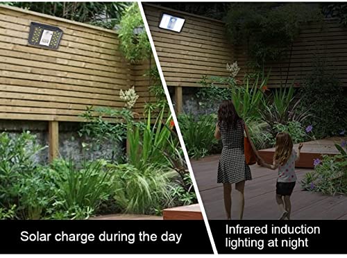 Solar Strobe Light With Motion Sensor Solar Powered Sound Alarm Light With Remote Controller System 129dB Loud Siren Security Light For Farm, Villa, Yard, Barn, Home Day & Night Mode (IP55 Waterproof)