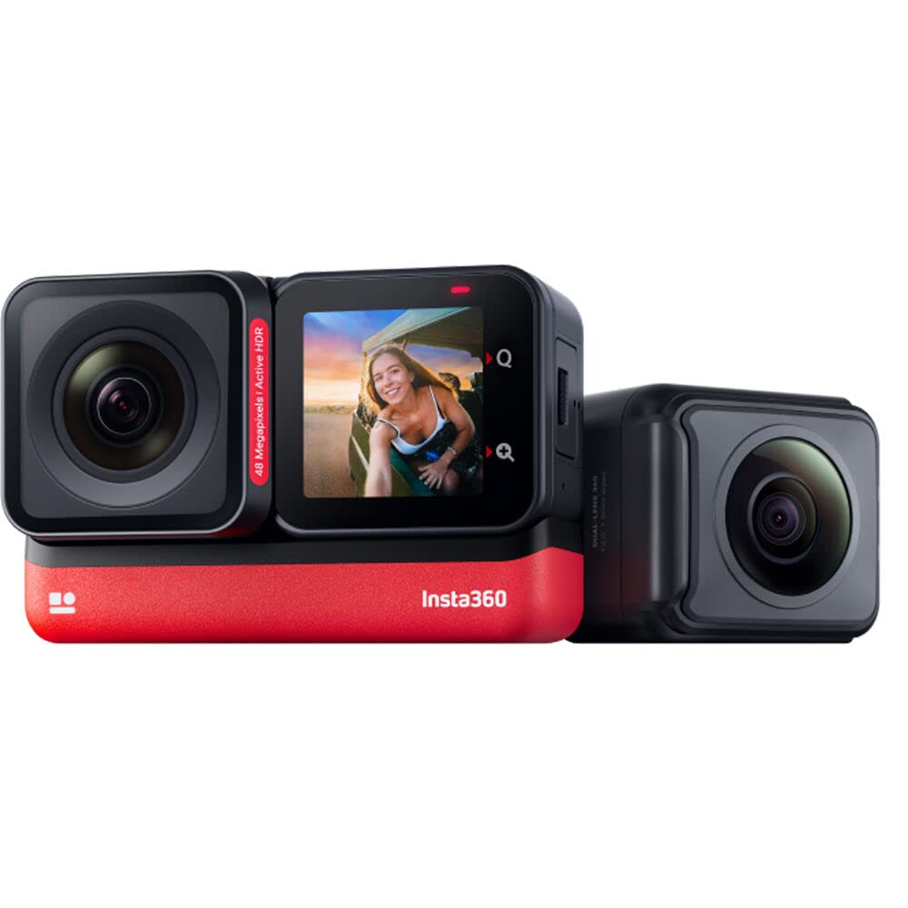 Insta360 ONE RS Twin Edition + SanDisk 128GB Ultra MicroSDXC, Suction Cup Mount, Action Cam Harness Black IN360ONERSTEDB3 Insta360 ONE RS Twin Edition with Deluxe Accessory Bundle