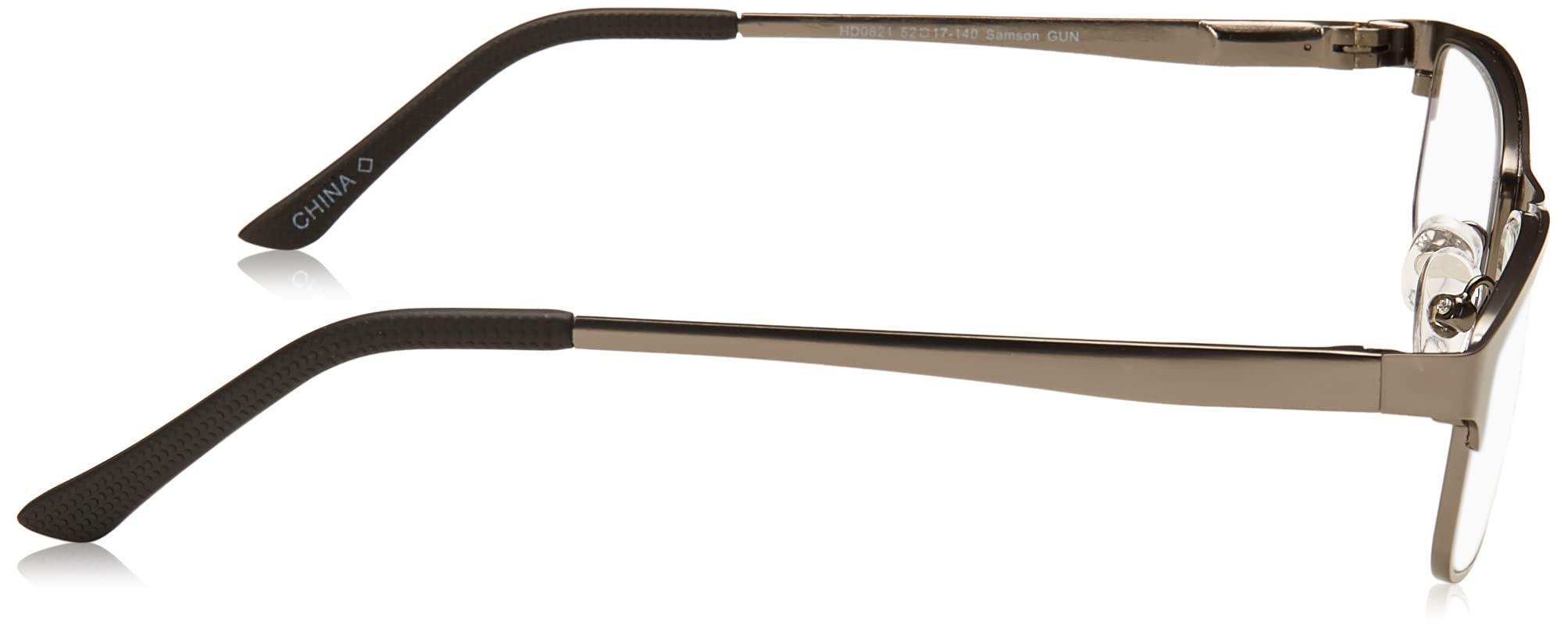 Foster Grant Men's Samson Rectangular Reading Glasses, Satin Dark Gunmetal/Transparent, 52 mm + 1.75