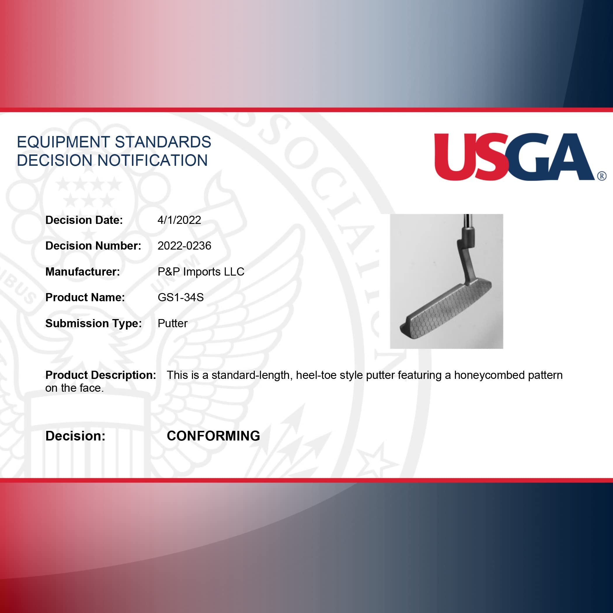 GoSports GS1 Tour Golf Putter β 34β Right-Handed Blade Putter with Milled Face, Choose Oversized Fat Grip or Traditional Grip, Silver