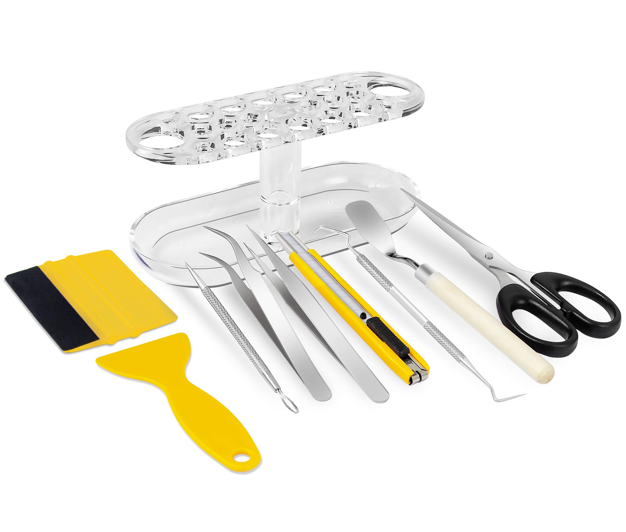 HIRALIY Vinyl Weeding Tool Kit with Weeding Tools Stand Organizer,Craft Vinyl Tool Accessories for Cricut Maker/Explore Air 2/Silhouette/Cameos/Lettering/Oracal 631 651 751