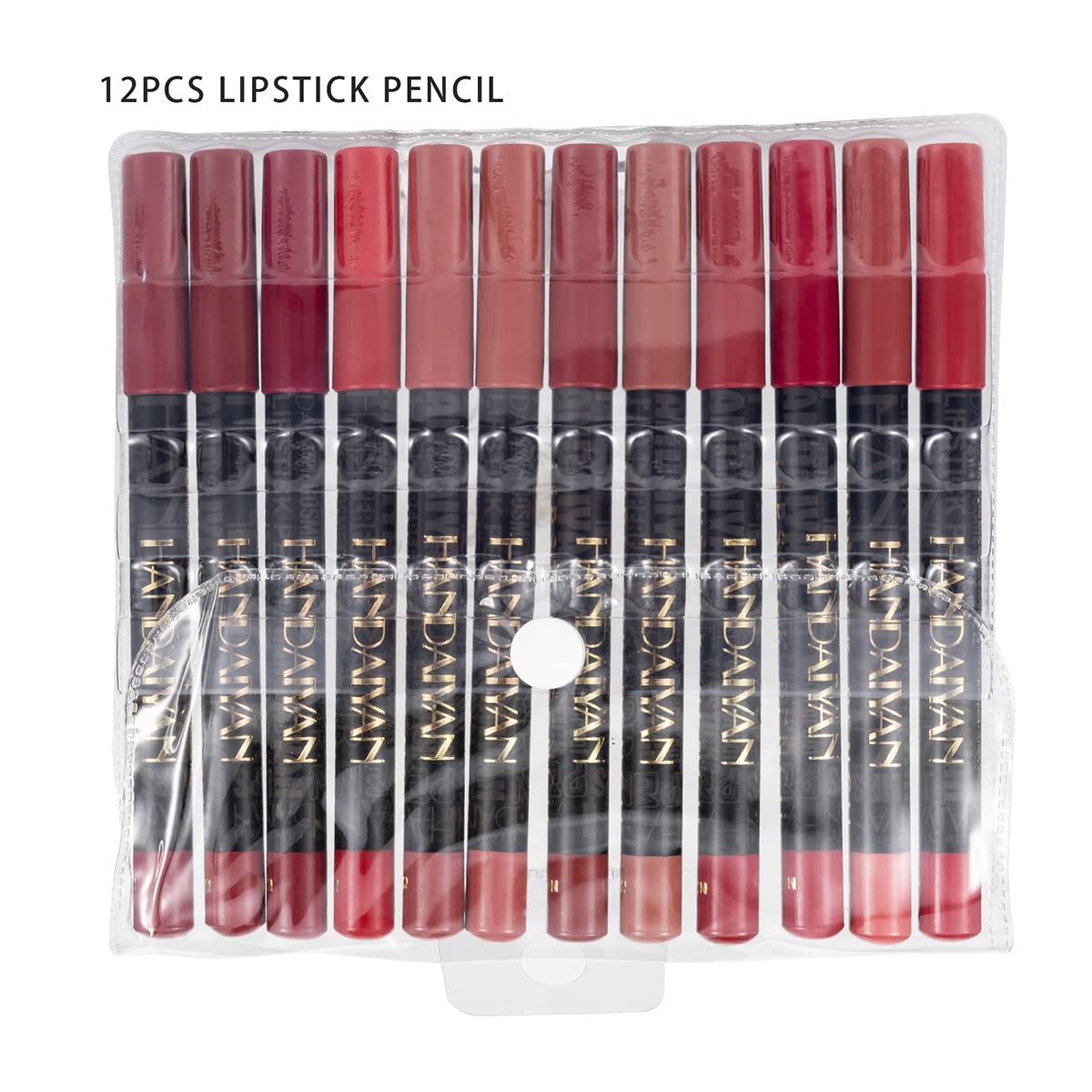 NICEFACE 12 Colors Matte Lipstick Pen Set, High Pigmented Smooth Natural Velvet Lip Liner, Waterproof Long Lasting Soft Lip Makeup Lipliner Set