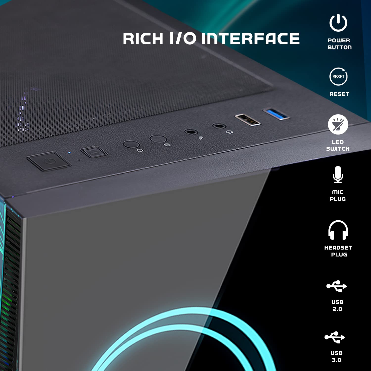 HAJAAN Gaming PC CYCLONIA Tower Computer Desktop - AMD Ryzen 7 5700G Processor Up to 4.6GHz - GeForce RTX 3060 12GB GDDR6-32GB DDR4-1TB SSD - Windows 11 Pro - Wi-Fi & VR Ready