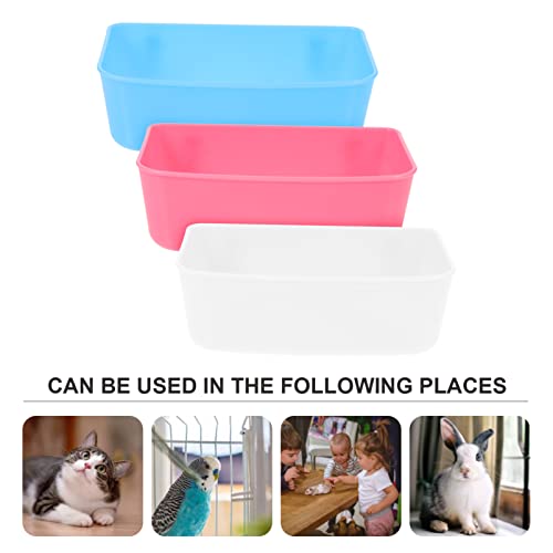 POPETPOP 3pcs Bird Feeding Dish Cups Parrot Food Feeder Bowl Water Feeding Plate Bird Cage Accessories for Parakeet African Greys Conure Cockatiels Lovebird Budgie Chinchi