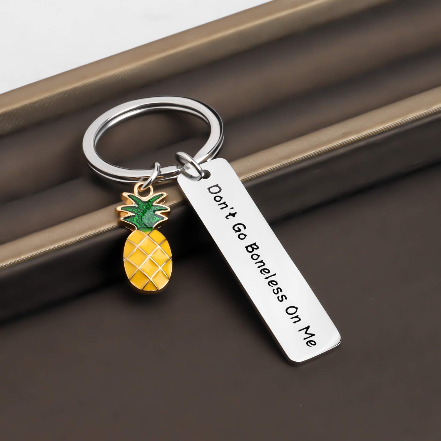 FAADBUK TV Show Inspired Gift Psych Keychain Don't Go Boneless On Me Keychain Psych Quote (Don't Go Boneless Keychain)