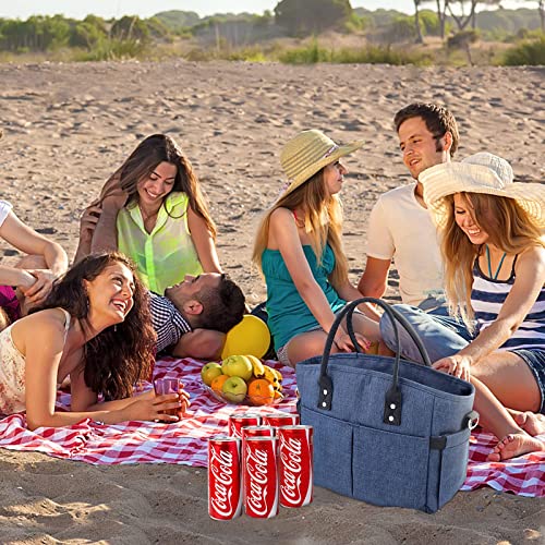 Insulated Lunch Bag Box Tote, 11L Large insulated cooler bag lunch box Reusable Lunch Bag with Adjustable Shoulder Strap for Women&Men Work Picnic(Blue)