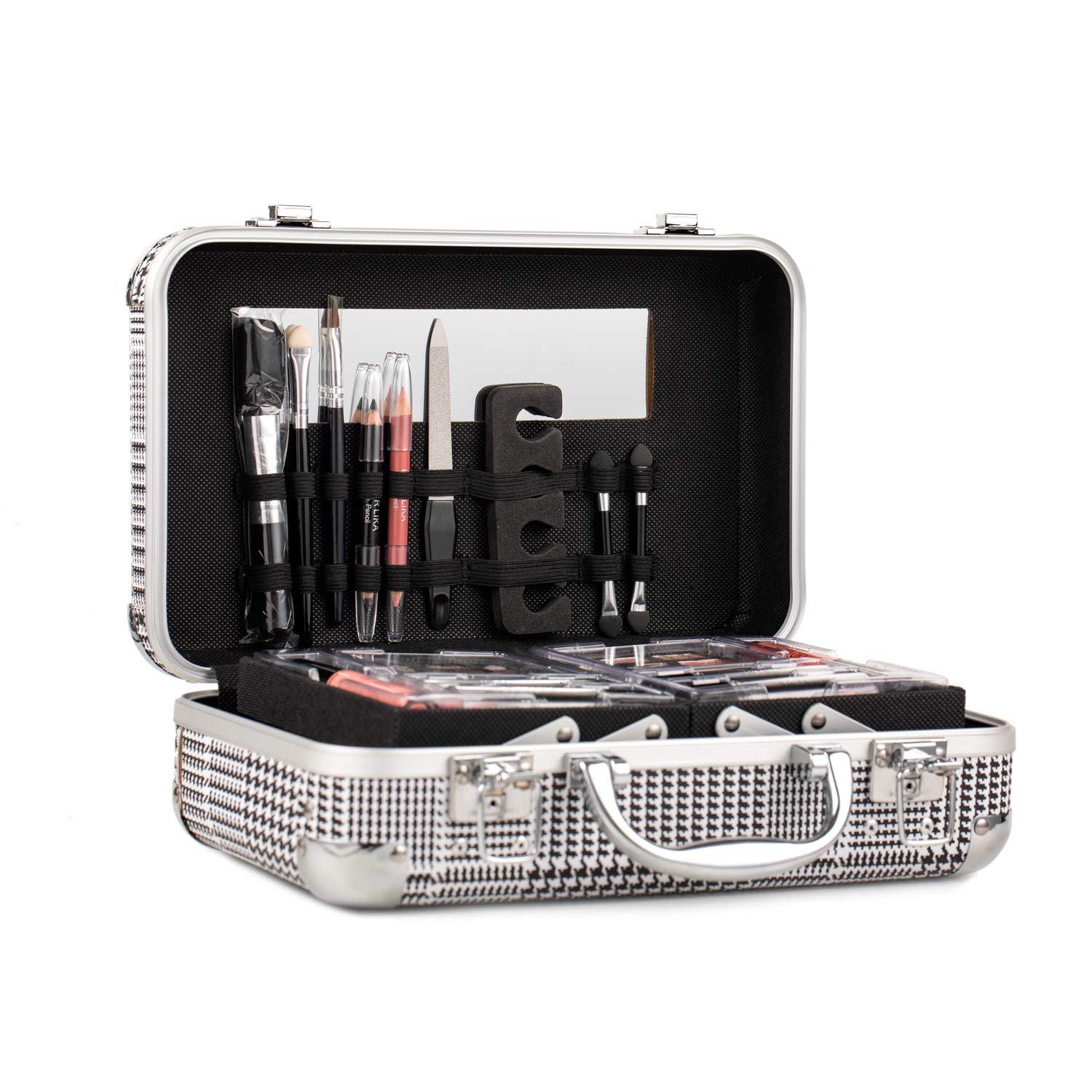 DUER LIKA Makeup Kit Gift Set for Adults and Girls-Full Makeup Kit for Beginners Includes Eye Shadow Palette Blush Lip Gloss Lipstick Lip Pencil Eye Pencil Brush Mirror (WHITE)