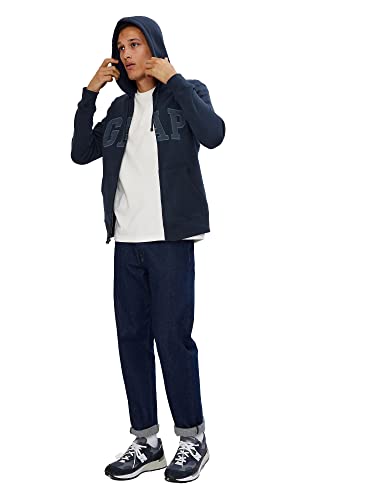 GAP mens Logo Hoodie Zip Sweatshirt, Tapestry Navy, Large US