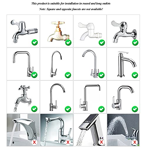 Kitchen Water Filter, Faucet Sprayer, 360 Rotating Faucet Water Filter, Splash Shower Tap Water Spray Water Saver, Telescopic Water-Saving Nozzle with Filter Faucet Fits Standard Faucets (Light Green)