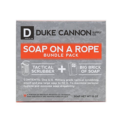 Duke Cannon Supply Co. Tactical Scrubber + Soap On A Rope (Productivity, 2 Piece Set)