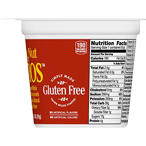 Honey Nut Cheerios Cups, Gluten Free, Cereal with Oats, 1.8 oz (Pack of 12)