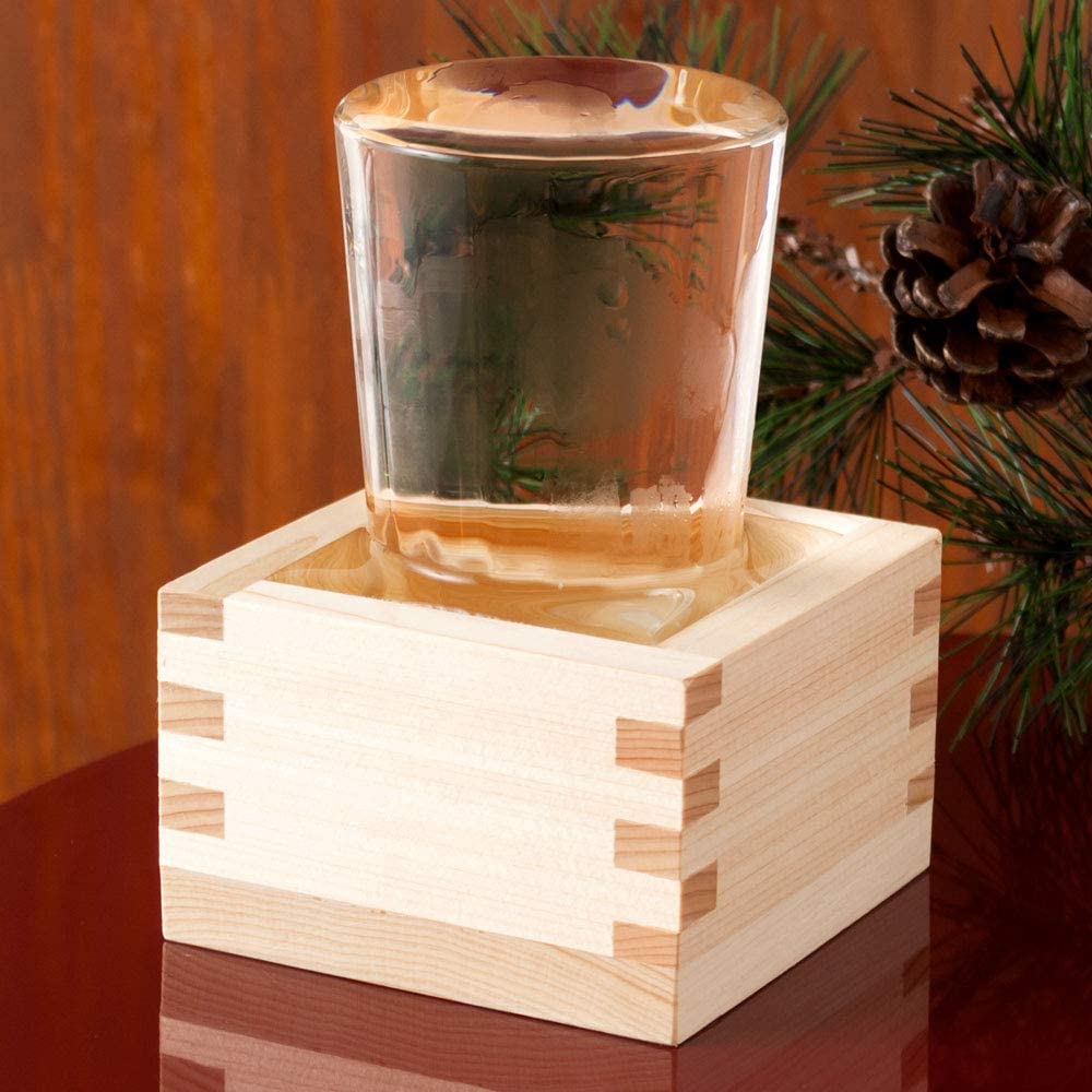 JapanBargain 3323x2, Wooden Sake Cups Masu Japanese Hinoki Wood Saki Cup Box Made in Japan, Plain, 2 ounce, Set of 2