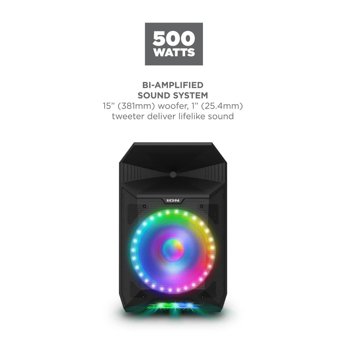Ion Total PA Live High-Power Bluetooth Speaker System with Premium Wide Sound and Light Effects (Renewed)