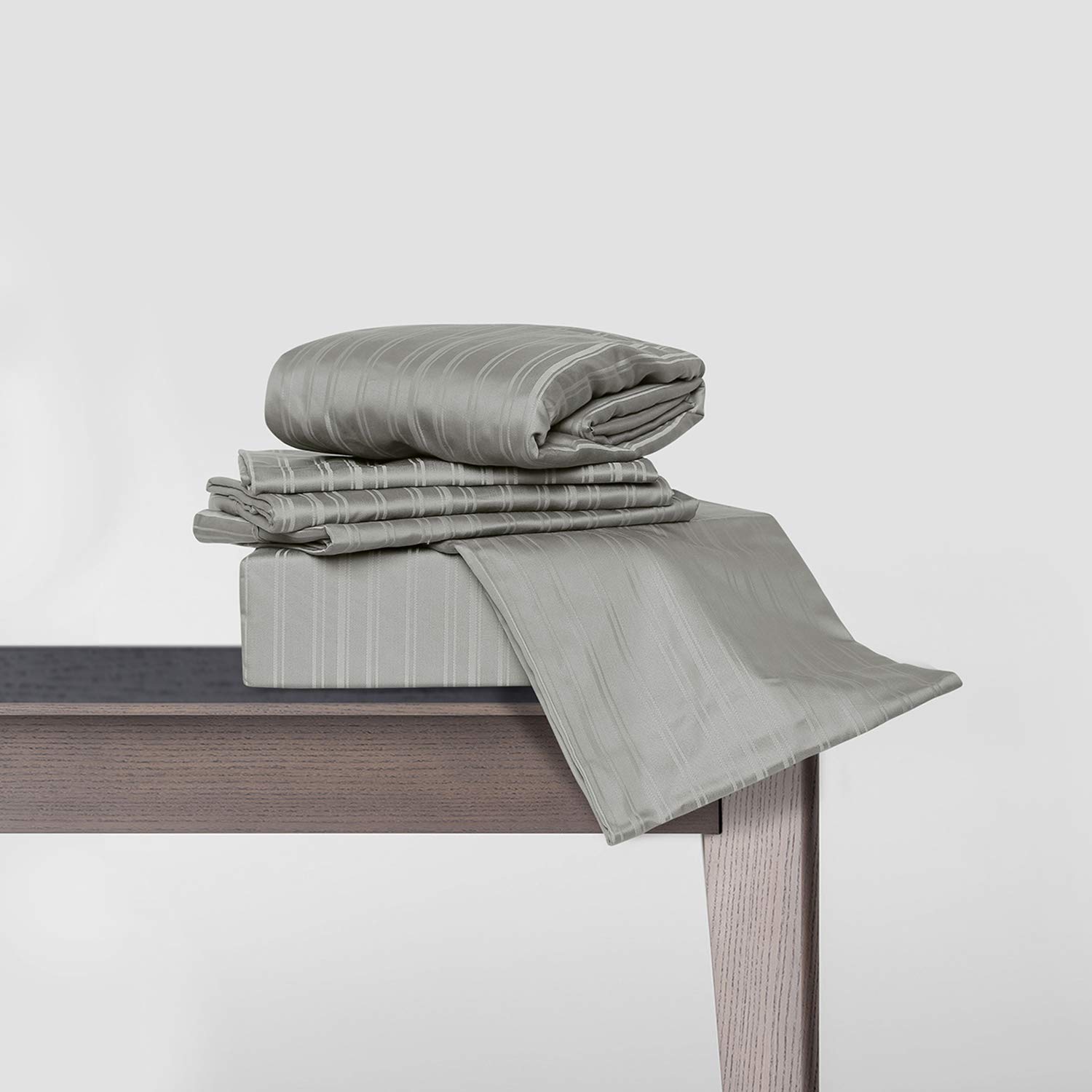 Fisher West NewYork Manhattan, Sheets For King Size Bed, 1000 TC Bedsheets With Pillow Covers for Bedroom Décor, TightFit Elastic Pocket 17" Wrinkle, Fade Resistant Fitted Sheet Set (Dark Grey, 6 Pcs)