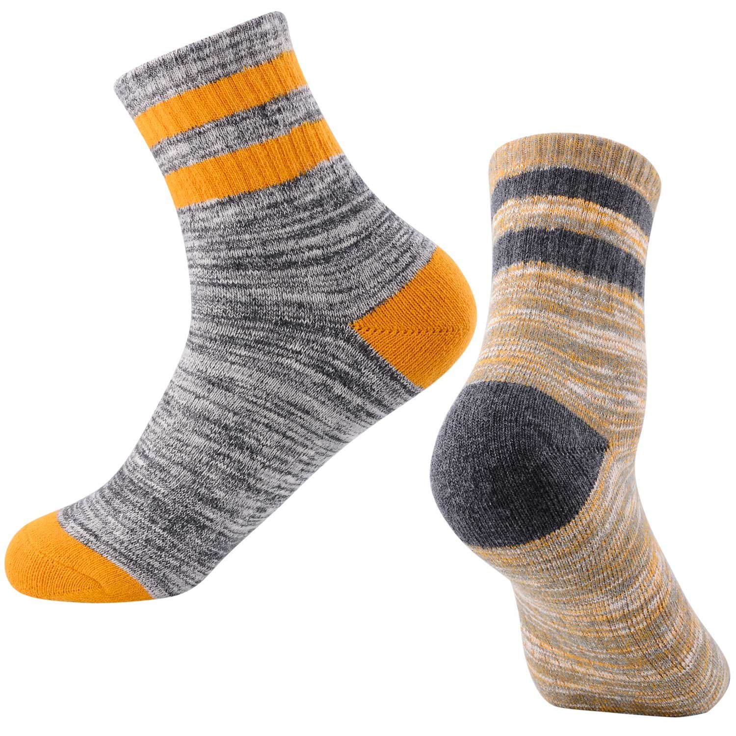 FEIDEER Women's Hiking Walking Socks, Multi-pack Outdoor Recreation Socks Wicking Cushion Crew Socks（5WS18105-M）