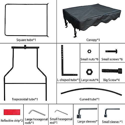 MOOFI Mobility Scooter Sun Shade Canopy, Tear-Resistant Anti-UV Waterproof Accessory Sun Shade for Scooters & Power Chairs (Works with 1" X 1" Hitch Receiver Equipped) 37.4" x 28" x 53.2β
