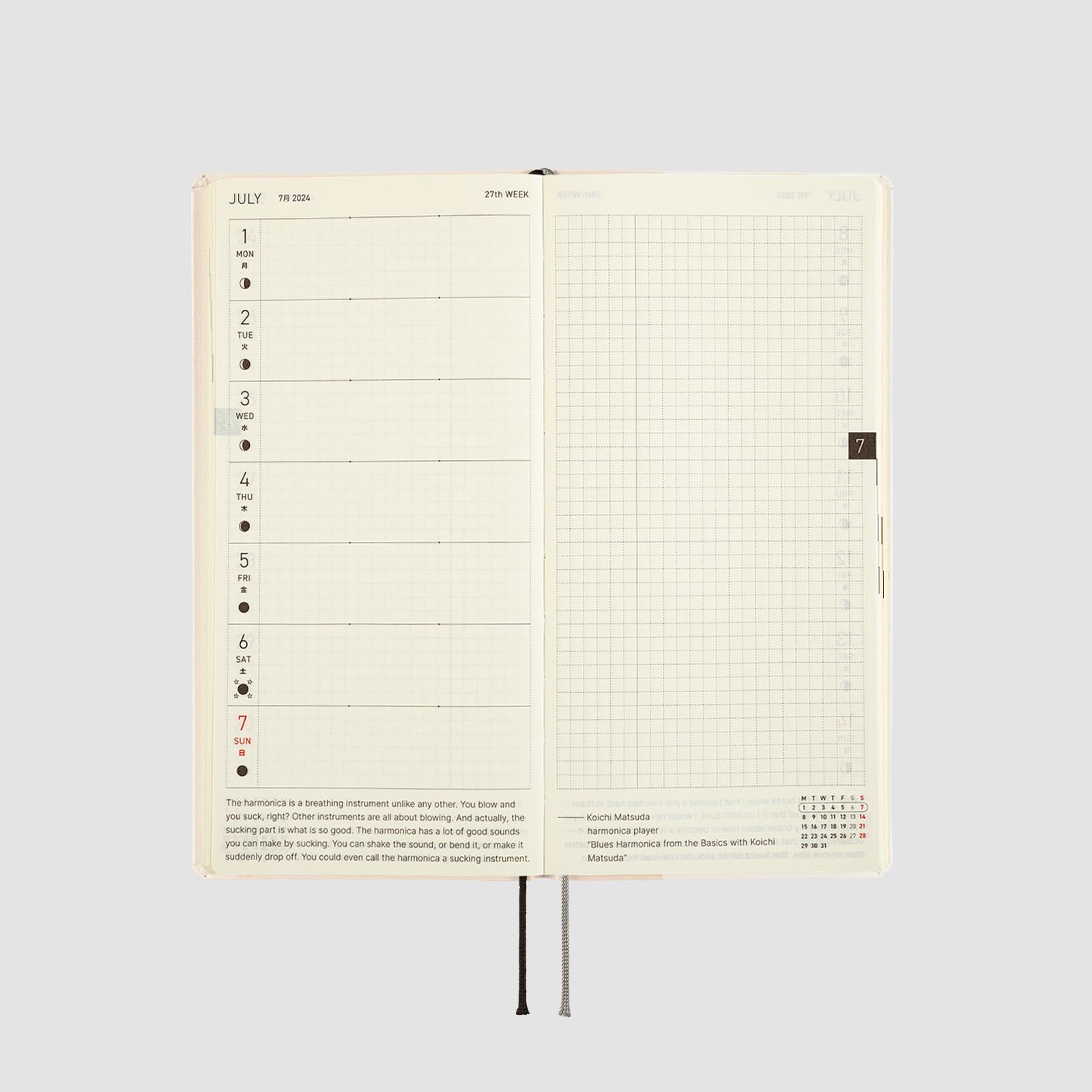 Hobonichi Techo Weeks [English/Tall and Slim Size/January 2024 Start] Tomitaro Makino: Shihai Sumire