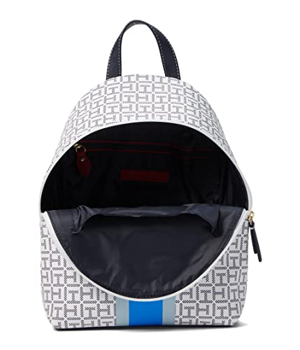 Tommy Hilfiger Ainsley II Smalldome Backpack Coated Square Monogram Optic White/Tommy Navy One Size