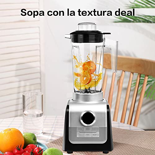 Potlimepan Professional Countertop Blenders, 1300W & 72 oz Smoothie Maker Blender, Stainless Steel Blenders, Ice Crushing, Juicer, Smoothie, Soymilk, Silver