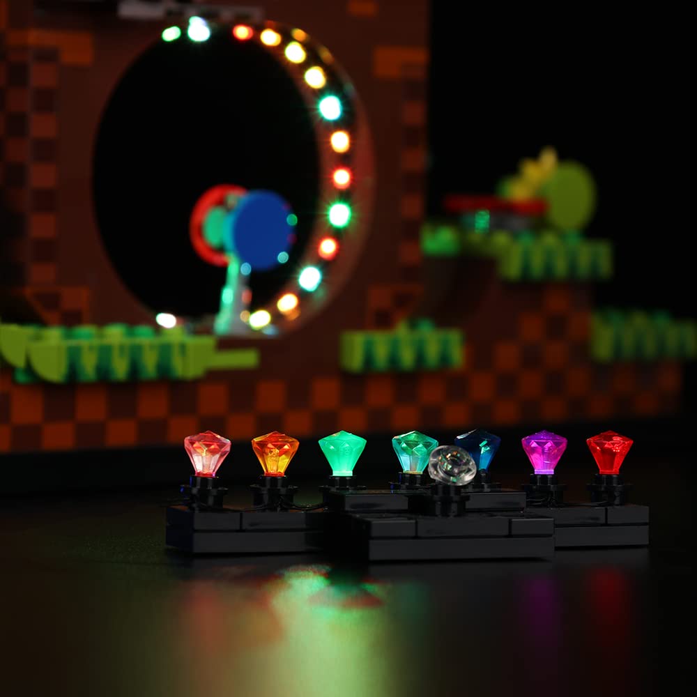 Kyglaring LED Lighting Kit Only Lights Set Designed for Lego Ideas The Hedgehog β Green Hill Zone 21331 Model Building Kit - without Lego Set (Sound Version)