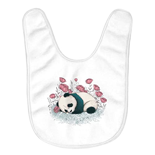 Panda Graphic Baby Bibs - Roses Baby Feeding Bibs - Floral Bibs for Eating