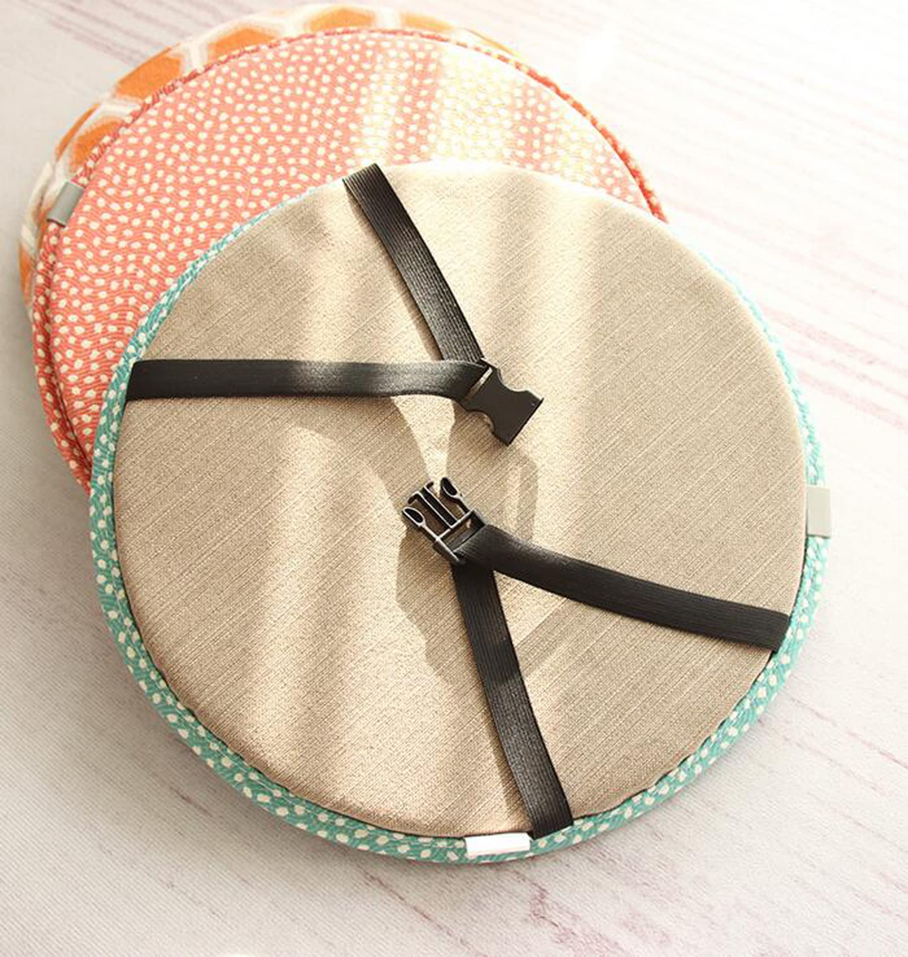 Happiness Decoration Round Seat Cushion with Ties 12-Inch Breathable Stool Cushion Cover Tatami Cushion Pillow Kitchen, Home, Office Chair Pads with Ties (Deep Grey, 12)