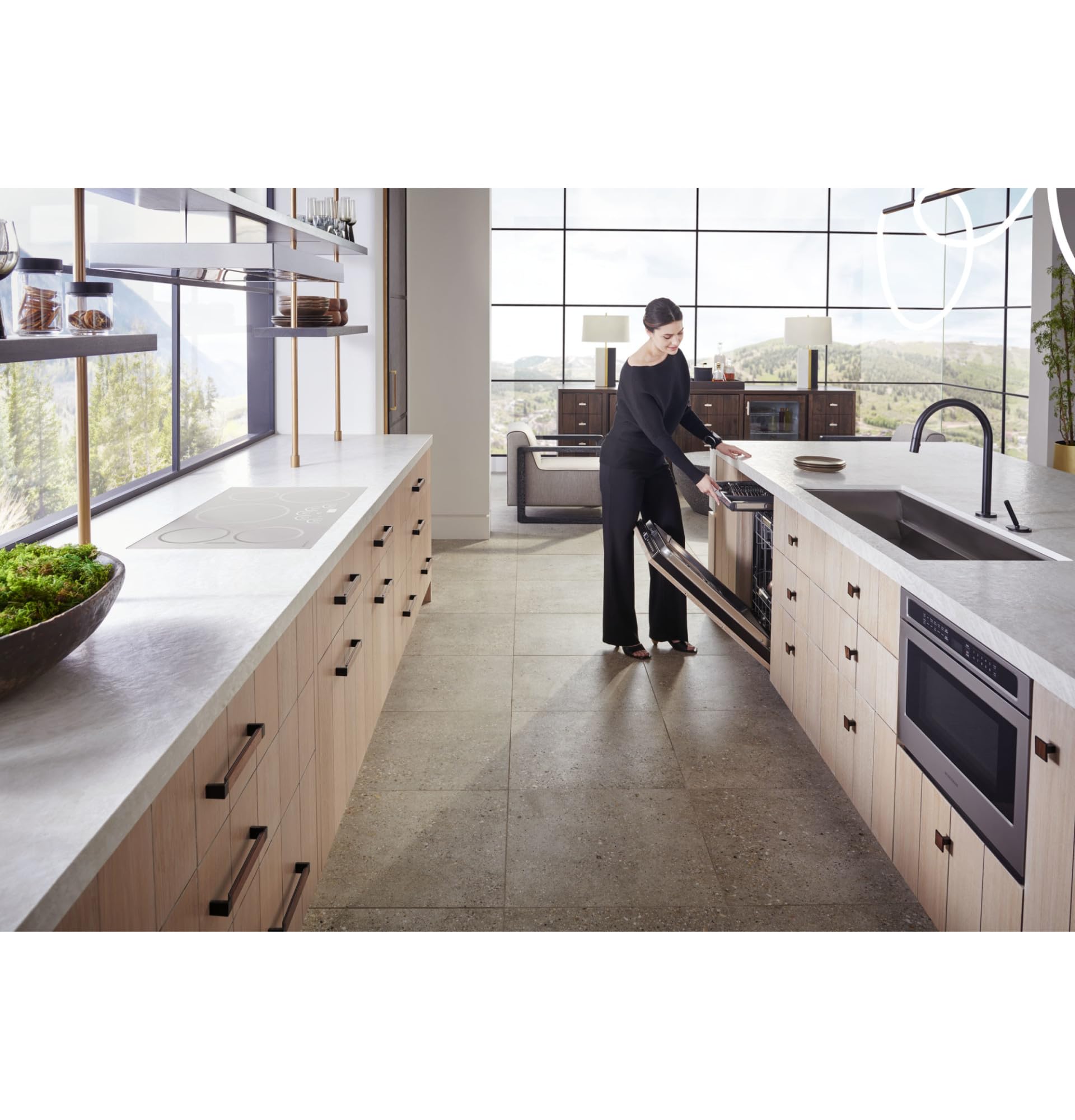 Monogram ZDT985SINII 24 Inch Wide 16 Place Setting Energy Star Rated Built-In Top Control Dishwasher with Hard Food Disposer and Max Dry System - Custom Panel